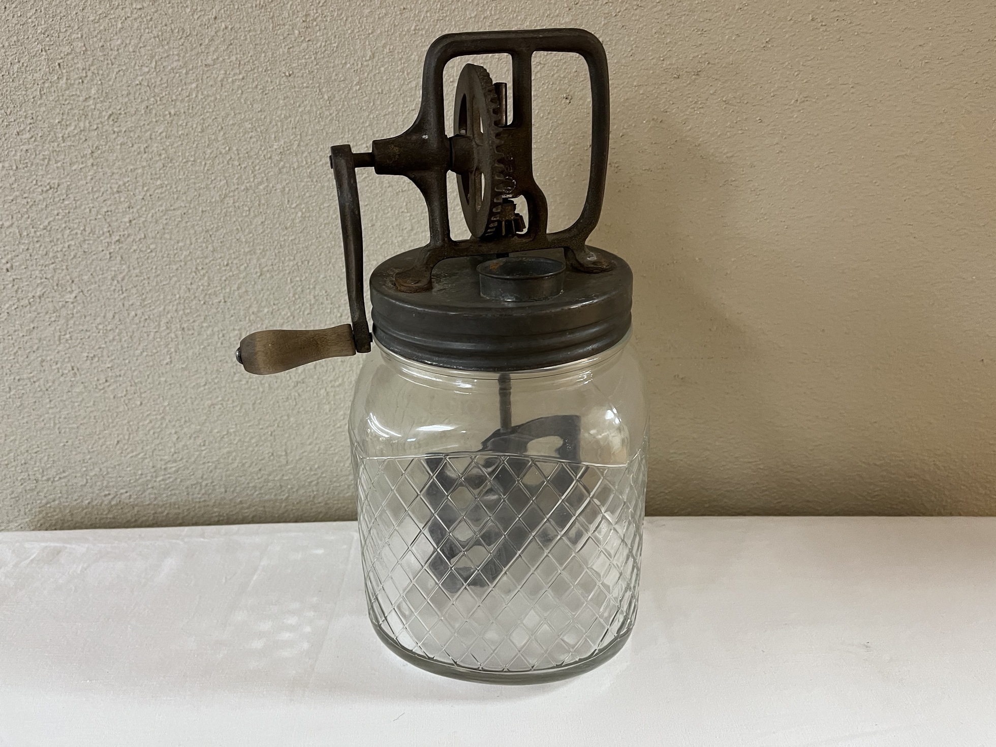 Vintage Antique 4 Quart Glass Jug Butter Churn - Camp Courageous ...